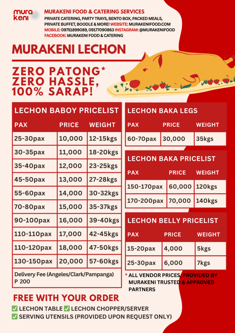 Lechon Baboy Baka Pricelist – Murakeni